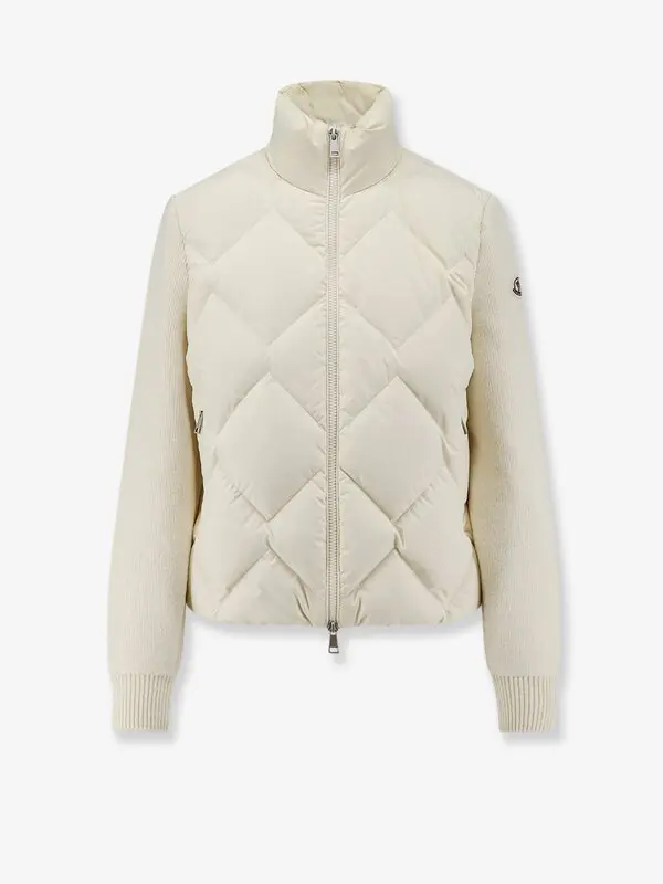 Moncler Wool And Cashmere Blend Padded Jacket - Beige