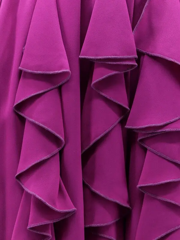 ACTUALEE Satin Ruffled Skirt