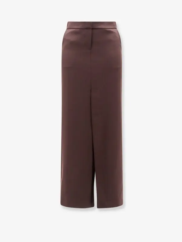 ACTUALEE Satin Pencil Skirt - Brown