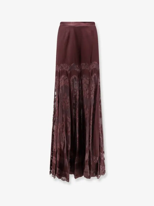 Zimmermann Valiant Silk And Lace Blend Long Skirt - Purple