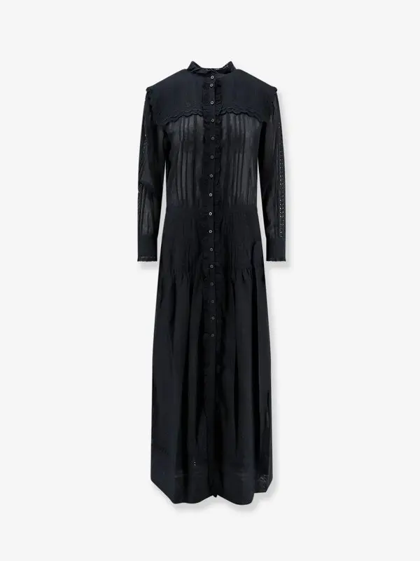 MARANT ETOILE Lonie Cotton Chemisier Dress - Black