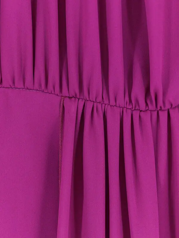 ACTUALEE Satin Dress With Padded Shoulders