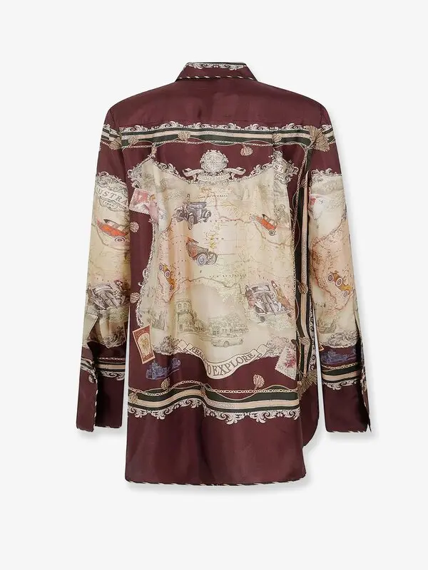 Zimmermann Valiant Silk Twill Shirt - Brown