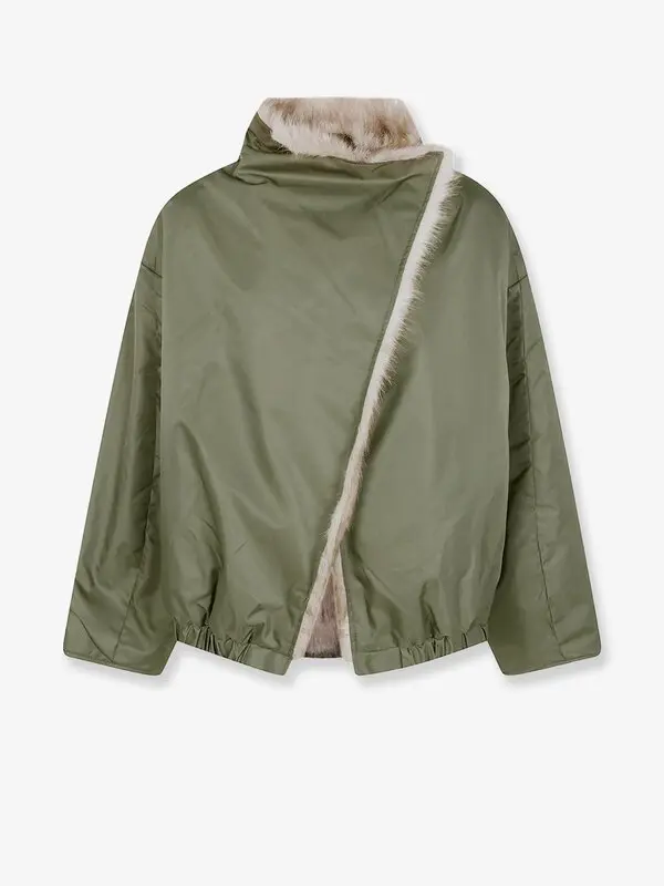 THE FRANKIE SHOP Vera Reversible Nylon And Synthetic Fur Jacket - Green