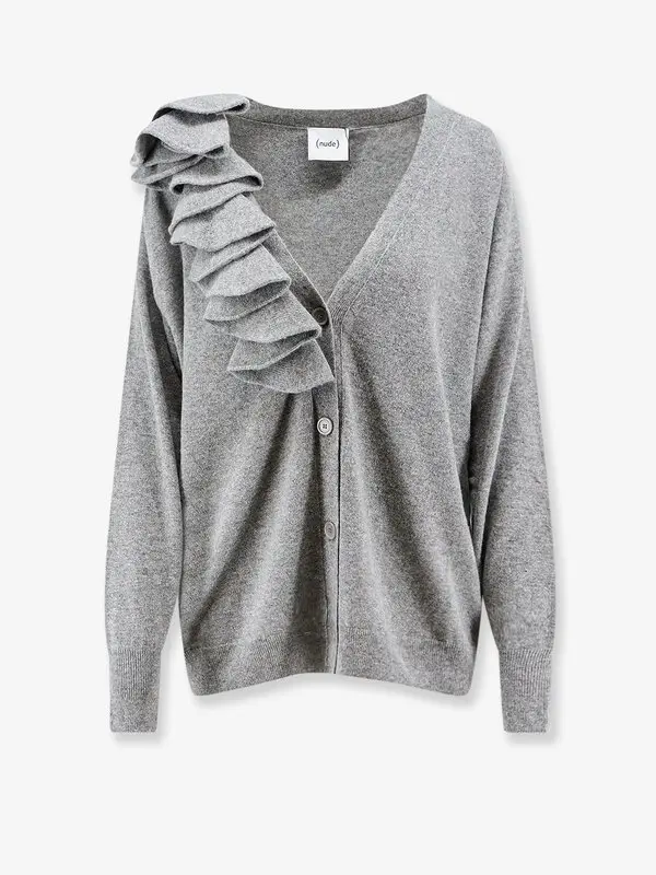 NUDE Wool Blend Cardigan - Grey