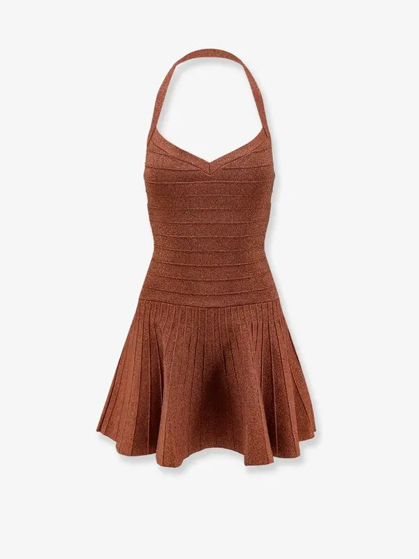 Retrofete Knitted Dress With Lurex Effect - Brown