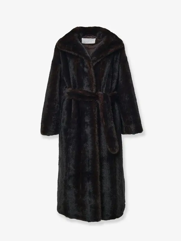THE FRANKIE SHOP Ravello Faux Fur Coat - Brown