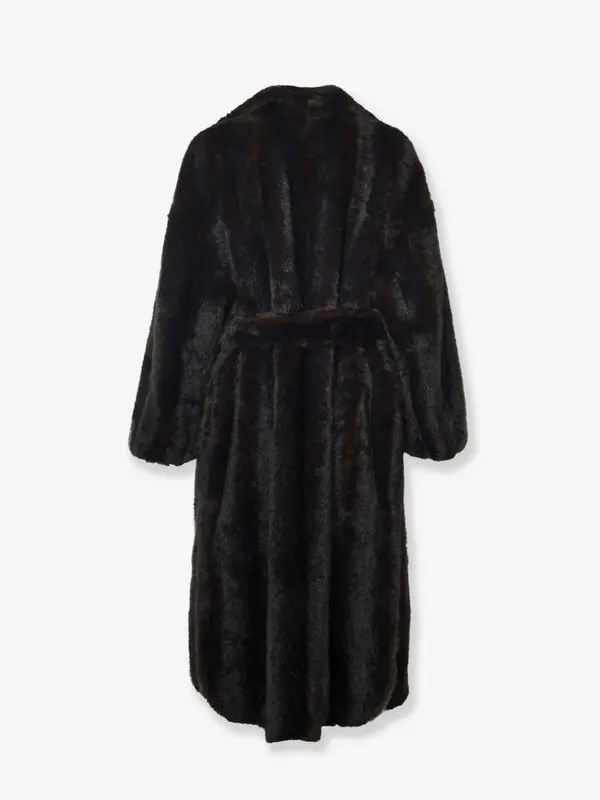 THE FRANKIE SHOP Ravello Faux Fur Coat - Brown