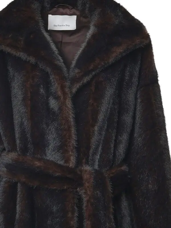 THE FRANKIE SHOP Ravello Faux Fur Coat - Brown
