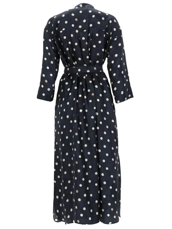 Max Mara Printed Silk Lever Dress - Blue