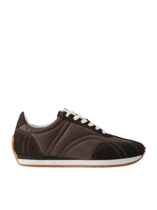 TOTEME Leather-trimmed Shell Sneakers - Brown