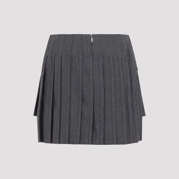 Thom Browne Low Rise Mini Narrow Pleated Skirt