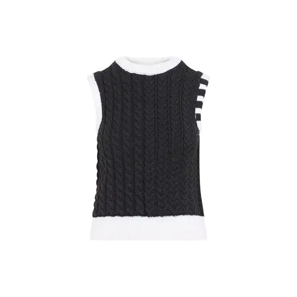 Thom Browne Aran Cable Shell Top - Gray