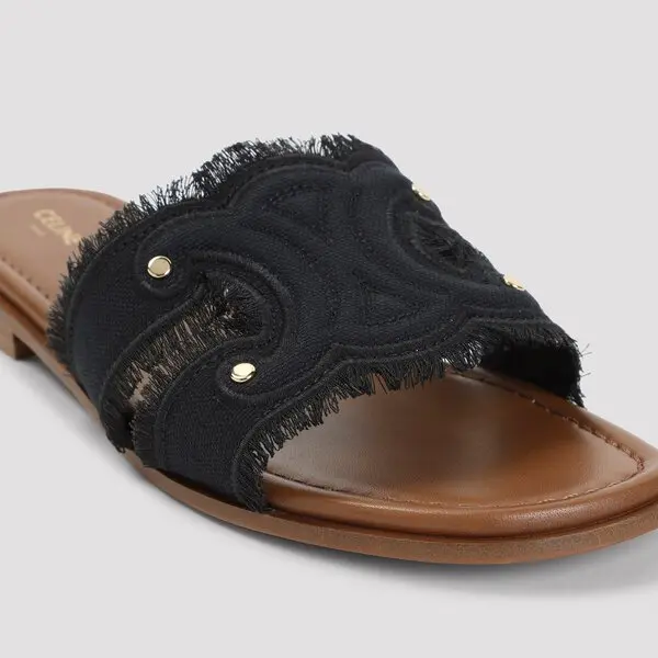 Celine Fringed Triomphe Mule