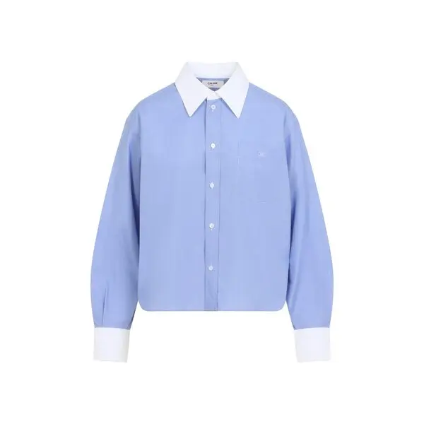 Celine Cropped Shirt - Blue