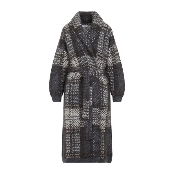 Brunello Cucinelli Macrocheck Cardigan Coat - Multicolor
