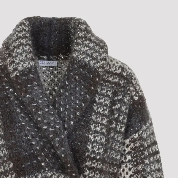 Brunello Cucinelli Macrocheck Cardigan Coat