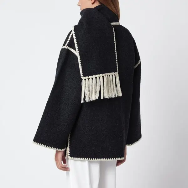 TOTEME Dark Mélange Jacket With Scarf
