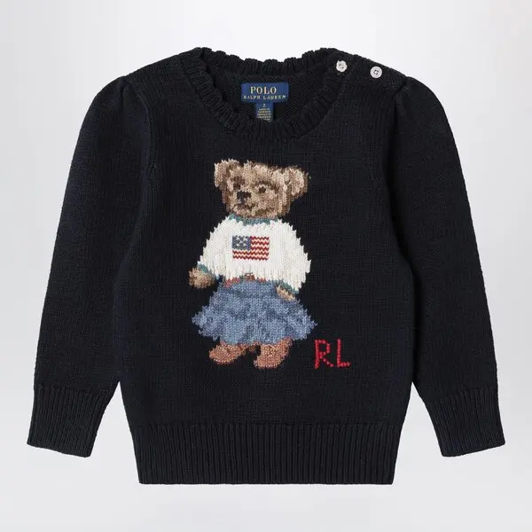 Polo Ralph Lauren Polo Bear Navy Cotton Sweater - Blue