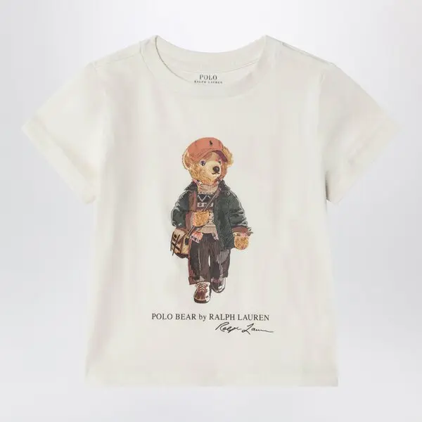 Polo Ralph Lauren Cream-colored Polo Bear Cotton T-shirt - Beige