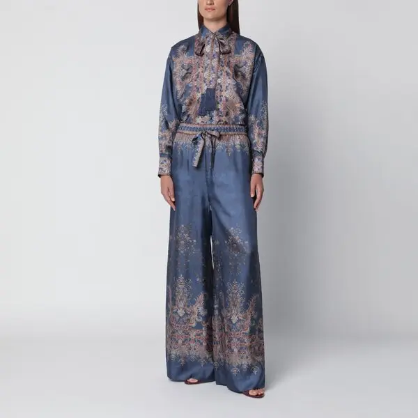 Zimmermann Valiant Relaxed Navy Silk Shirt