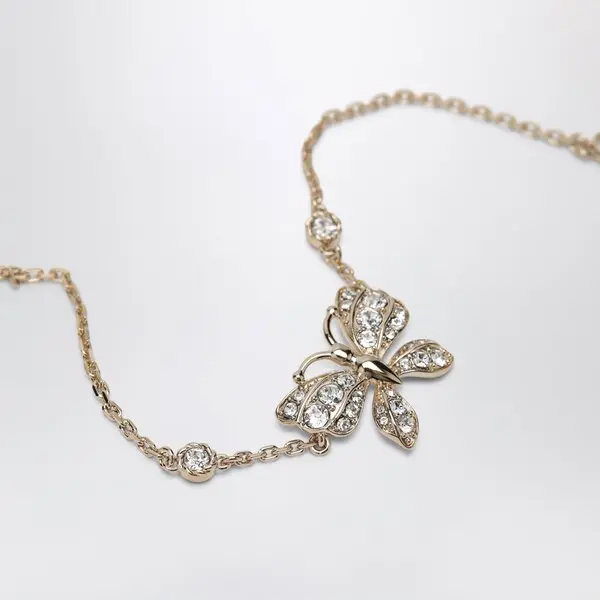 Valentino Garavani Flutterby Gold Bracelet In And Crystals