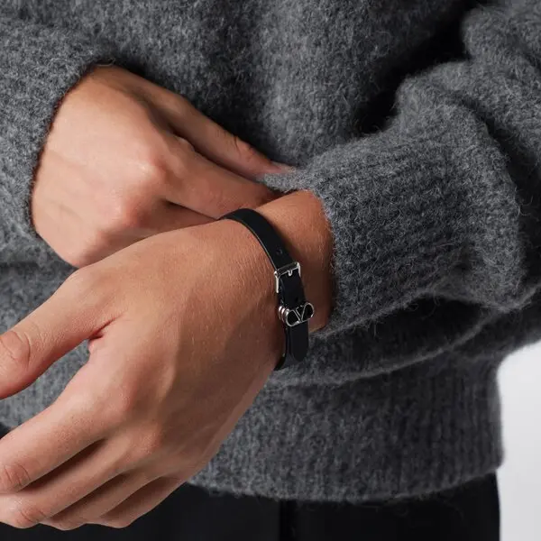 Valentino Garavani Vlogo Signature Bracelet In Leather