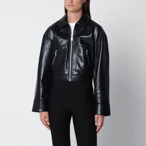 ANINE BING Assan Regenerated Leather Jacket - Black