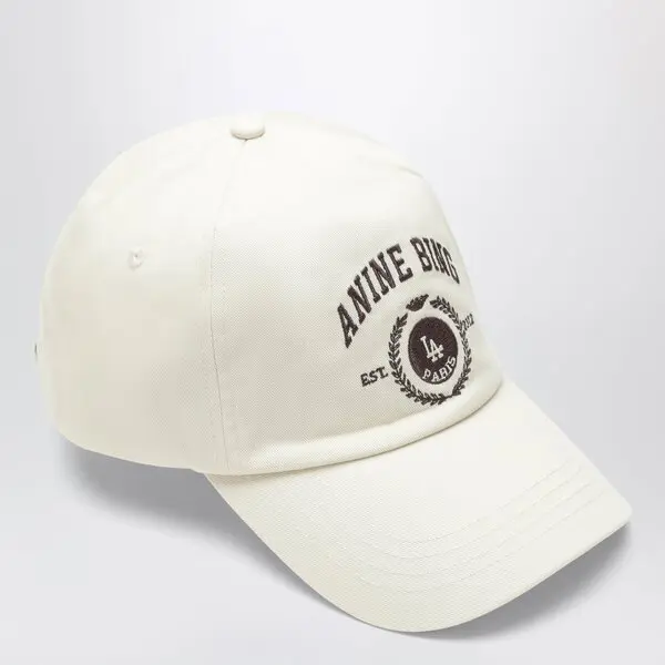 ANINE BING Jeremy Cream Cotton Baseball Cap