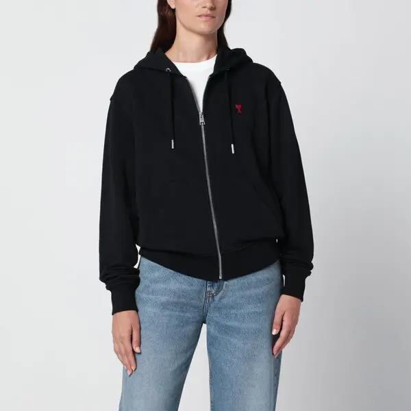 AMI Paris De Coeur Hoodie - Black
