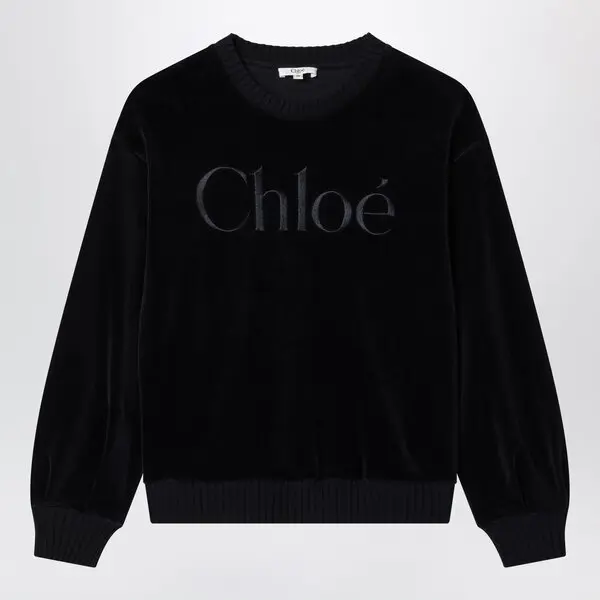 Chloé Navy Organic Cotton Sweatshirt - Blue