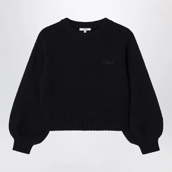 Chloé Navy Wool And Cashmere Sweater - Blue