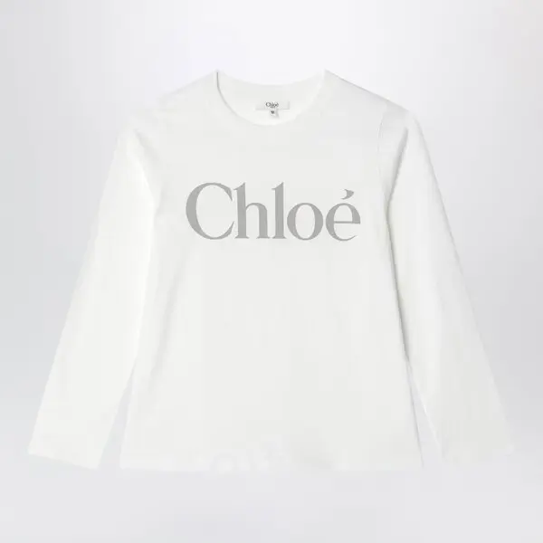 Chloé Cotton T-shirt With Logo Print - White
