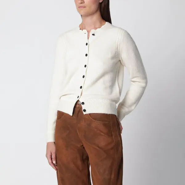 Isabel Marant Étoile Naia Ecru Cardigan In Baby Alpaca - White