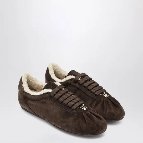 Dolce & Gabbana Ebony Ballet Sneaker In Suede