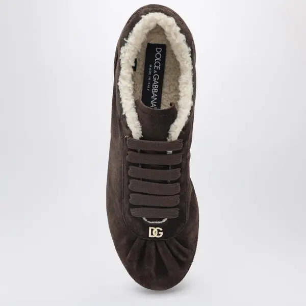 Dolce & Gabbana Ebony Ballet Sneaker In Suede