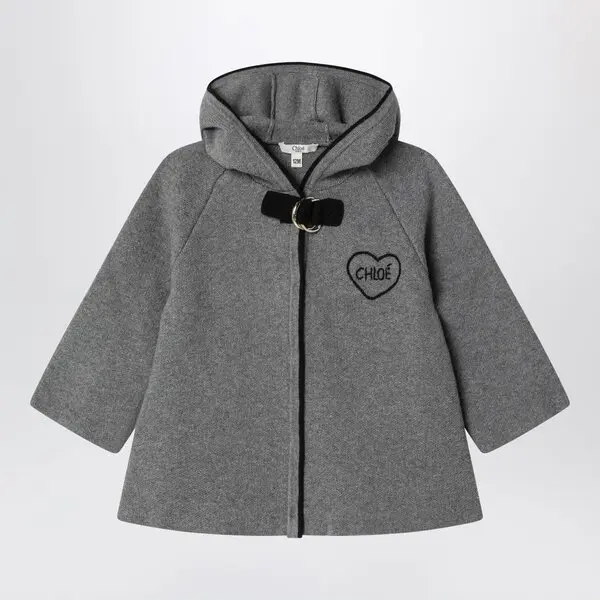 Chloé Melange Cotton Cape With Embroidery