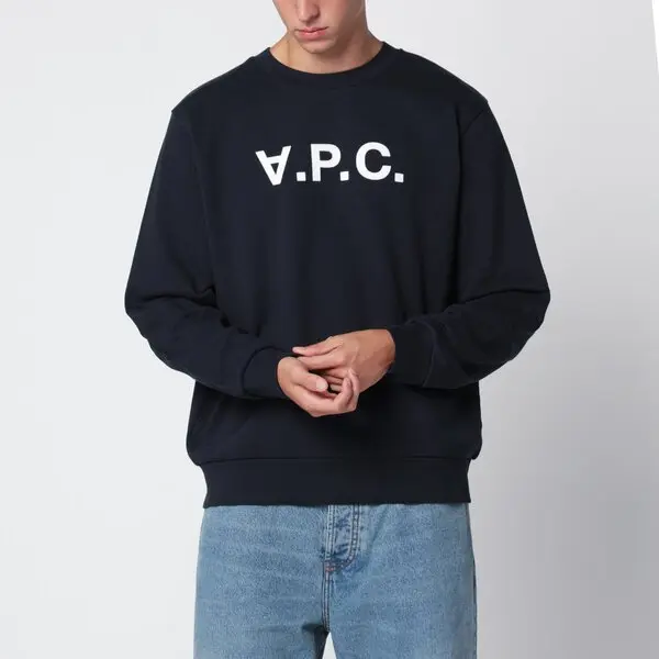 A.p.c. Standard Grand Vpc Dark Cotton Sweatshirt - Blue