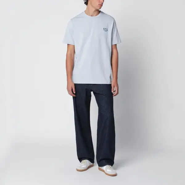 A.p.c. Rue Madame T-shirt In Blue Cotton - Light Blue