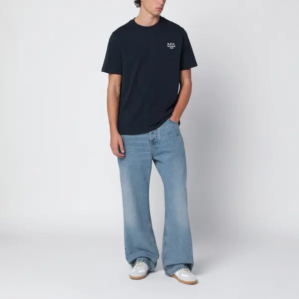 A.p.c. Rue Madame T-shirt In Navy Cotton - Blue