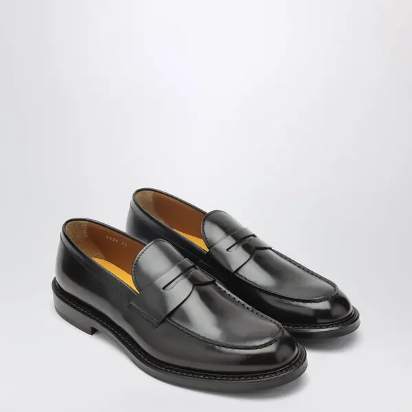 DOUCAL'S Ebony Leather Penny Moccasin