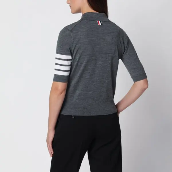 Thom Browne Medium 4-bar Polo Shirt In Virgin Wool