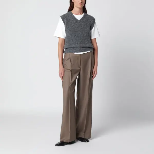 AMI Paris Vest Mélange In Alpaca And Wool Blend