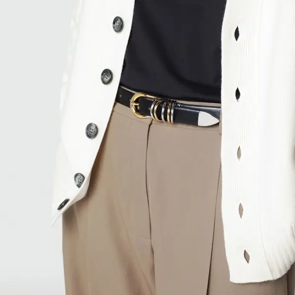 DEHANCHE Hollyhock Belt /gold/silver In Leather
