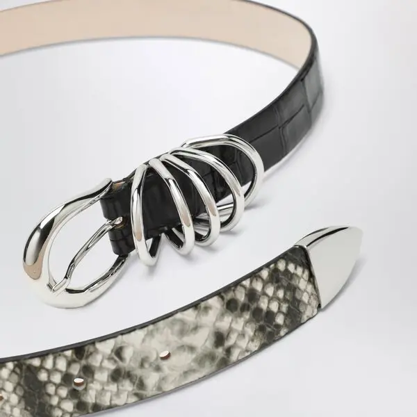 DEHANCHE Hollyhock Belt In Python And Crocodile-effect Leather