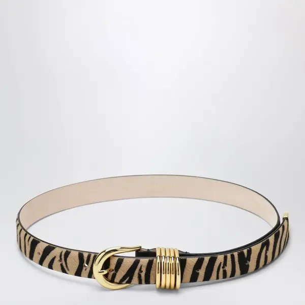 DEHANCHE Hollyhock Belt In Zebra-print And Crocodile-effect Leather - Black