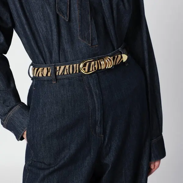 DEHANCHE Hollyhock Belt In Zebra-print And Crocodile-effect Leather