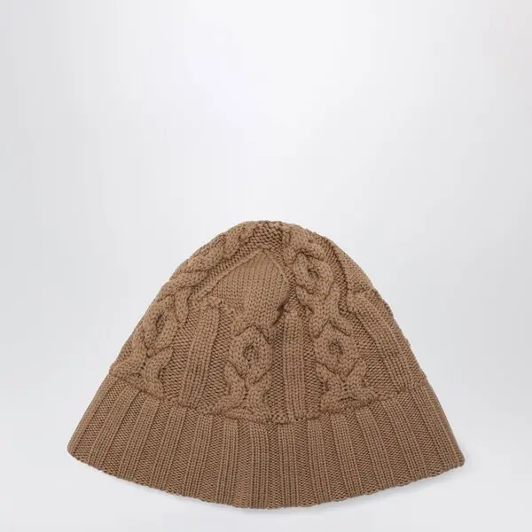 Max Mara Camel Bucket Hat In Virgin Wool