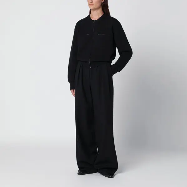 LEMAIRE Charcoal-colored Alpaca Blend Zip-up Sweater