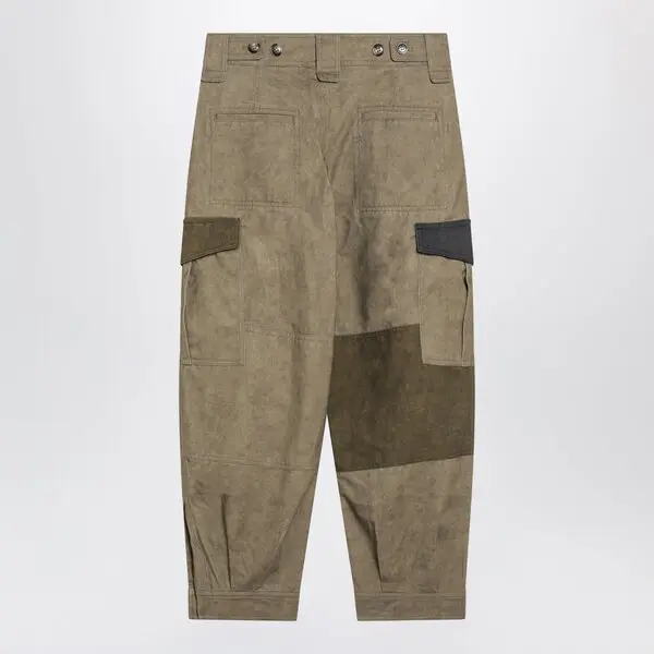 Isabel Marant Étoile Renzae Khaki Cargo Pants In Cotton